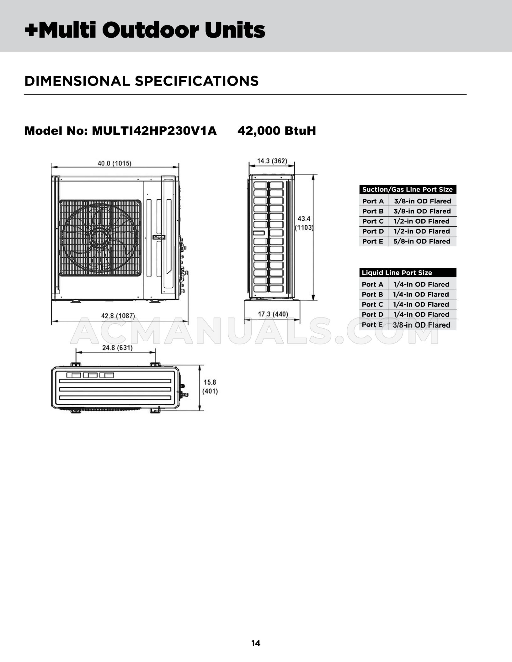 Gree MULTI24HP230V1AO NEO Series Multi Outdoor Units Technical Product ...