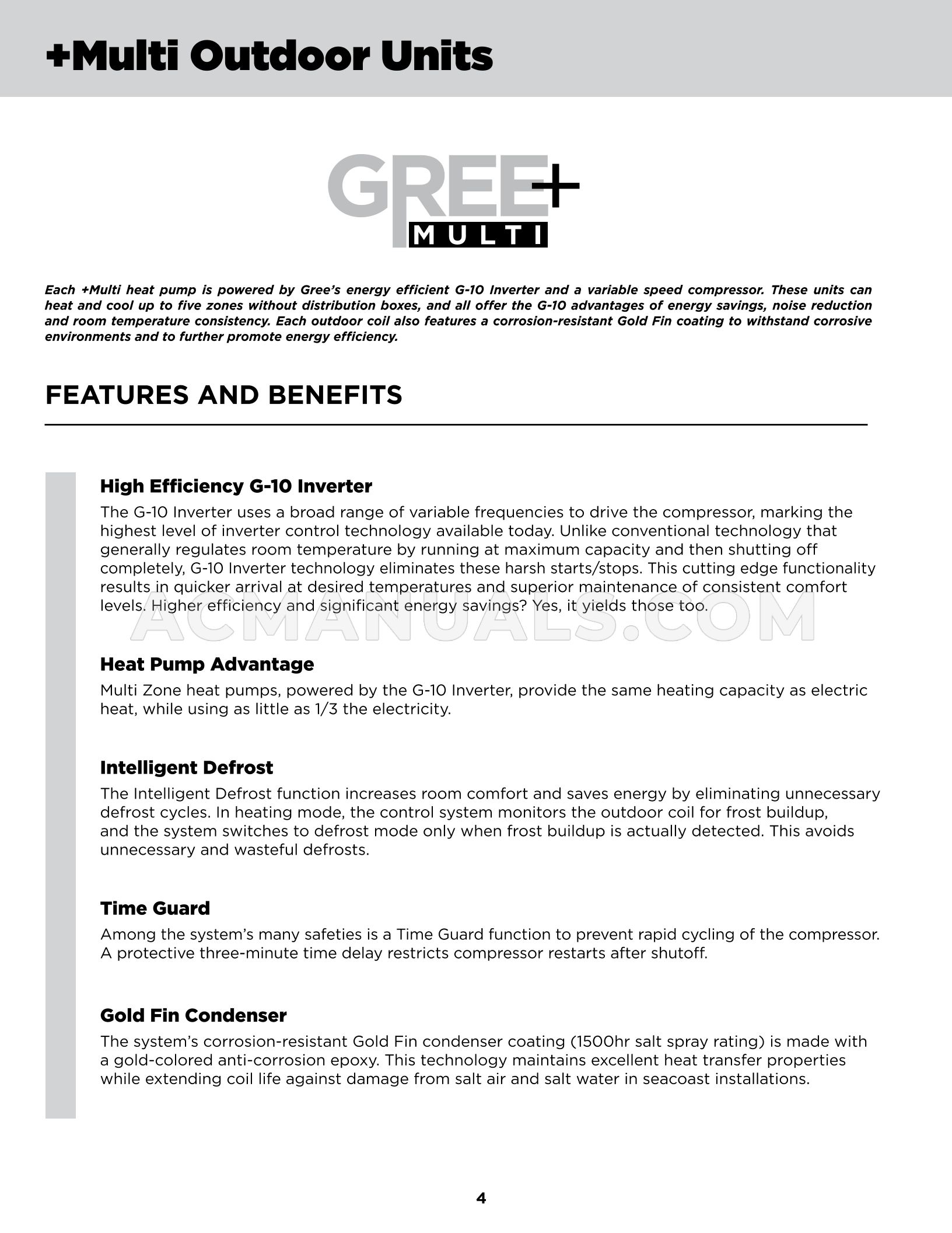 Gree MULTI24HP230V1AO NEO Series Multi Outdoor Units Technical Product ...