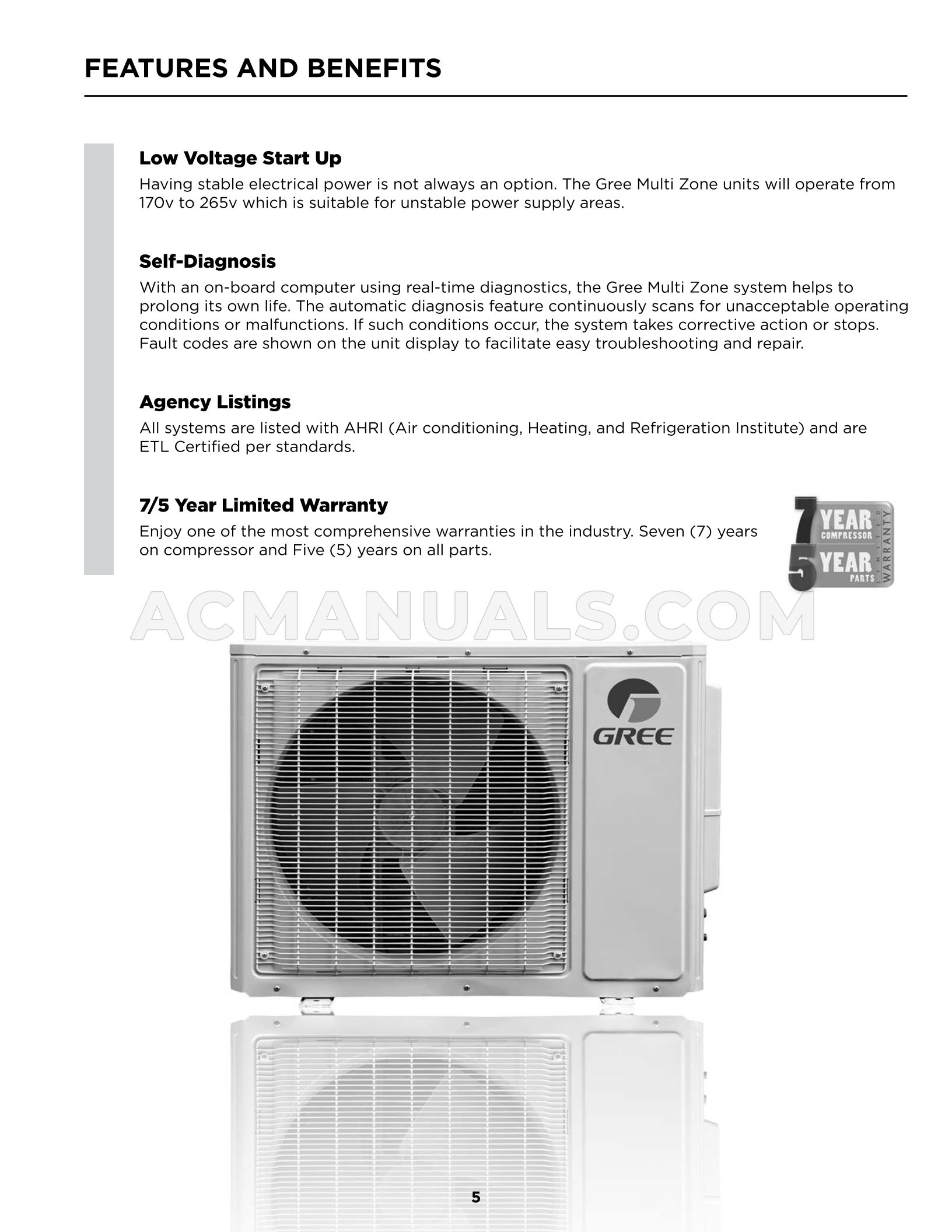 Gree MULTI24HP230V1AO NEO Series Multi Outdoor Units Technical Product ...