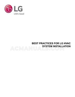 LG LMU36CHV Best Practices for LG HVAC System Installation