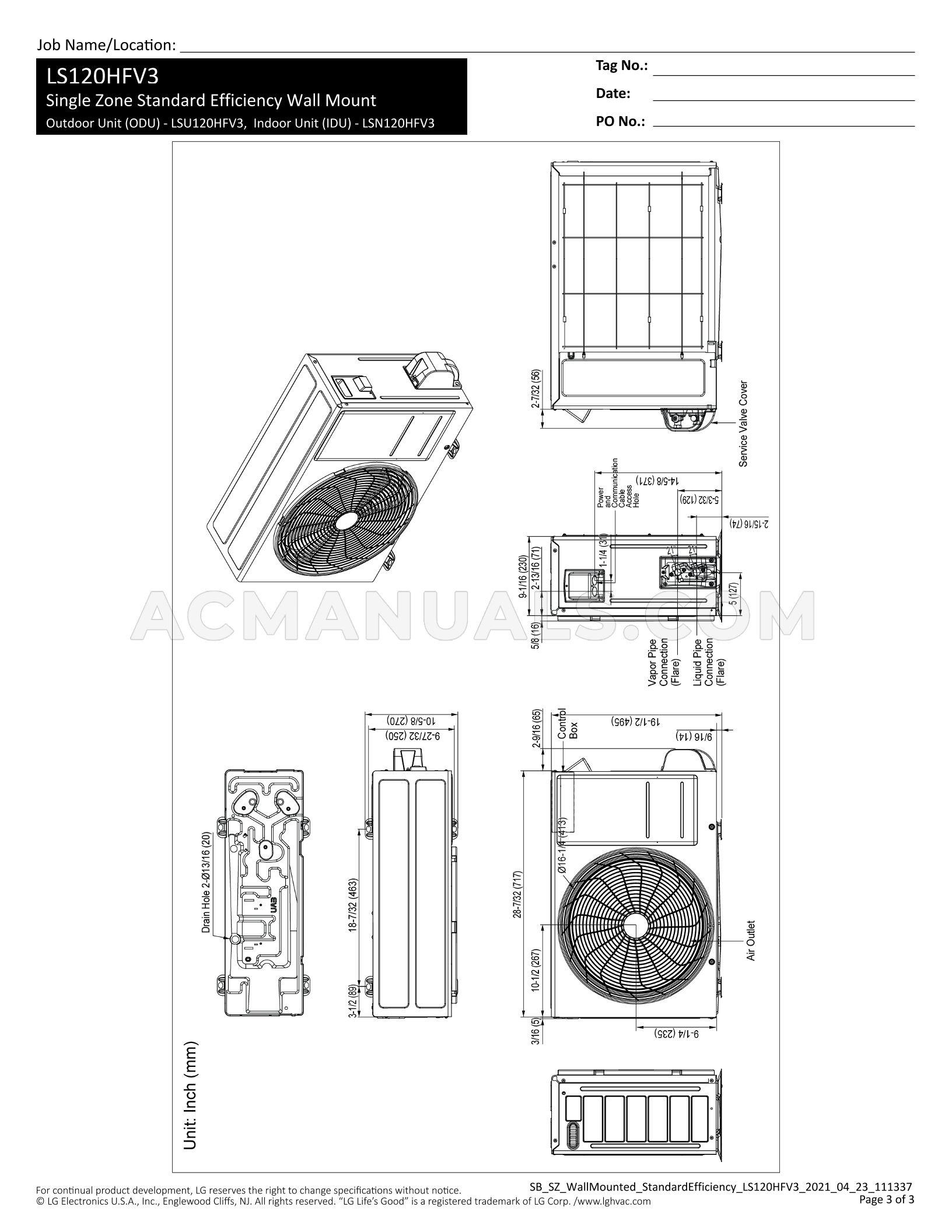 LG LS120HFV3 Submittal