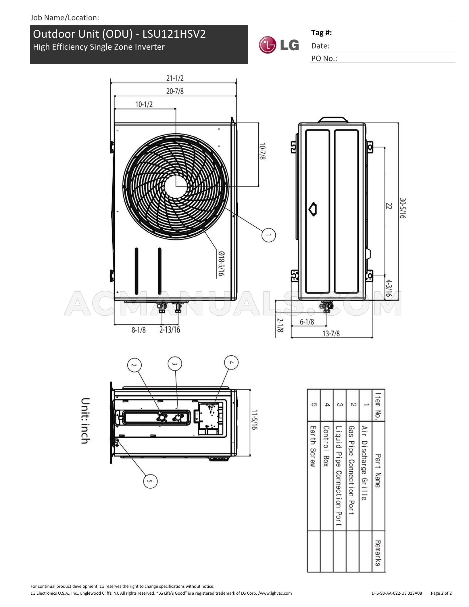 LG LS121HSV2 Submittal