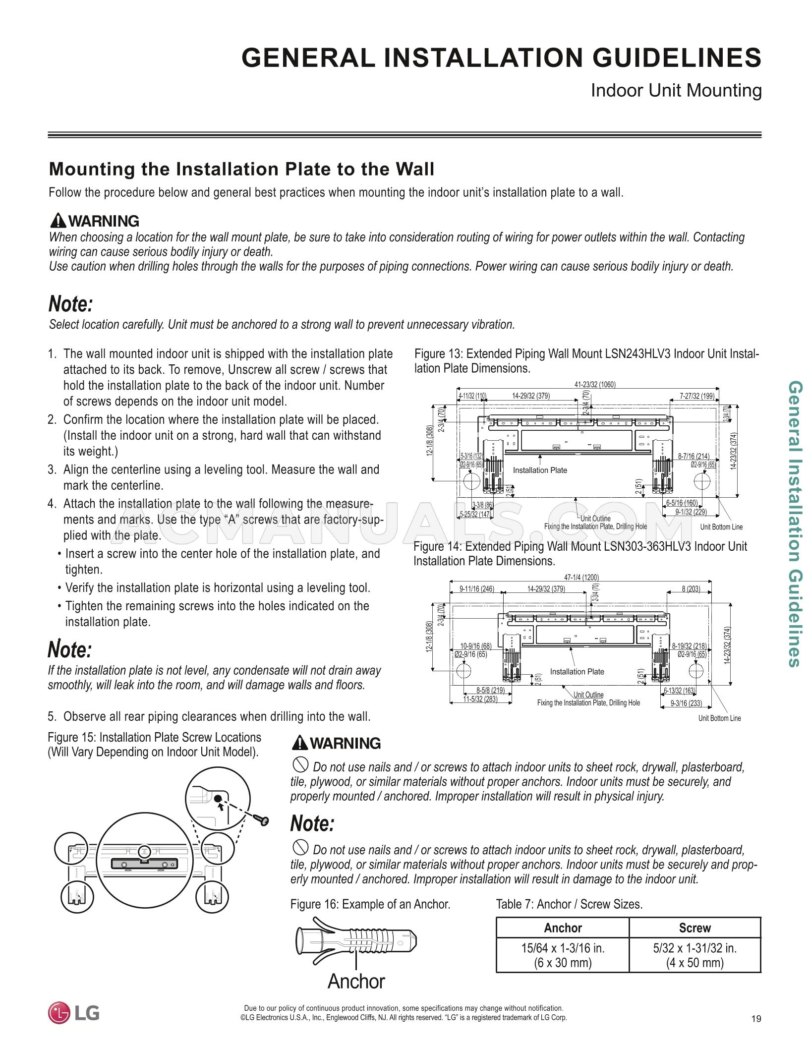 LG LSU363HLV3 Installation Manual