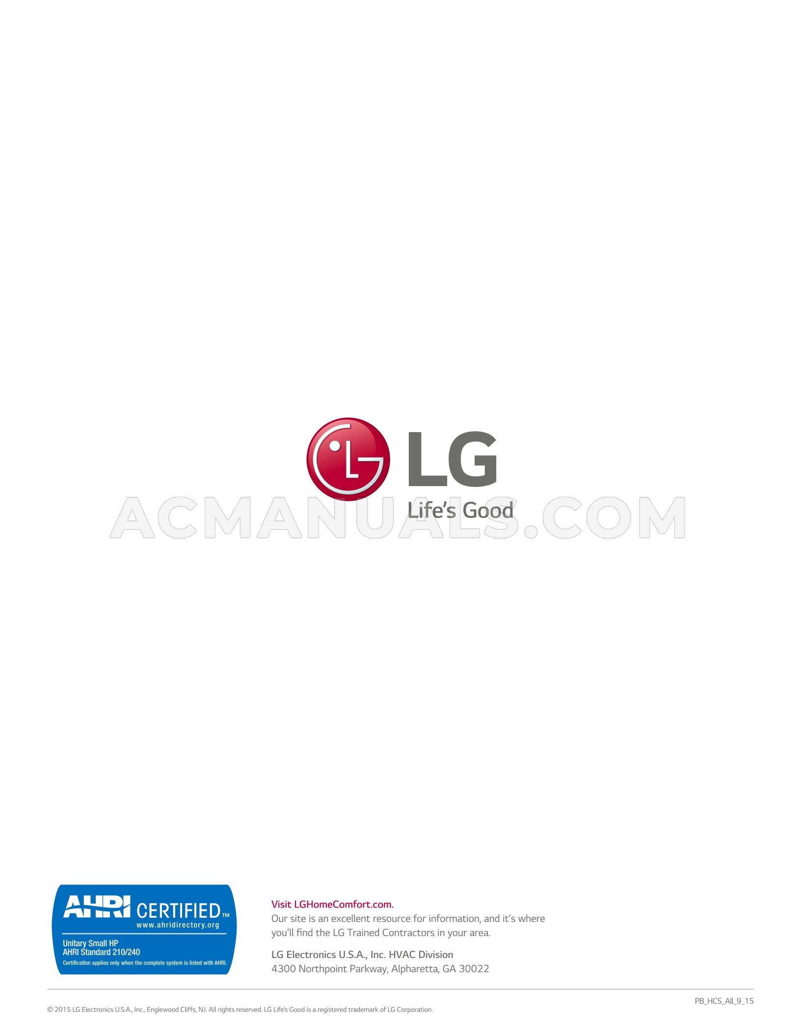LG LSN180HEV1 LG Brochure