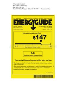 LG LT1430CNR Energy Guide