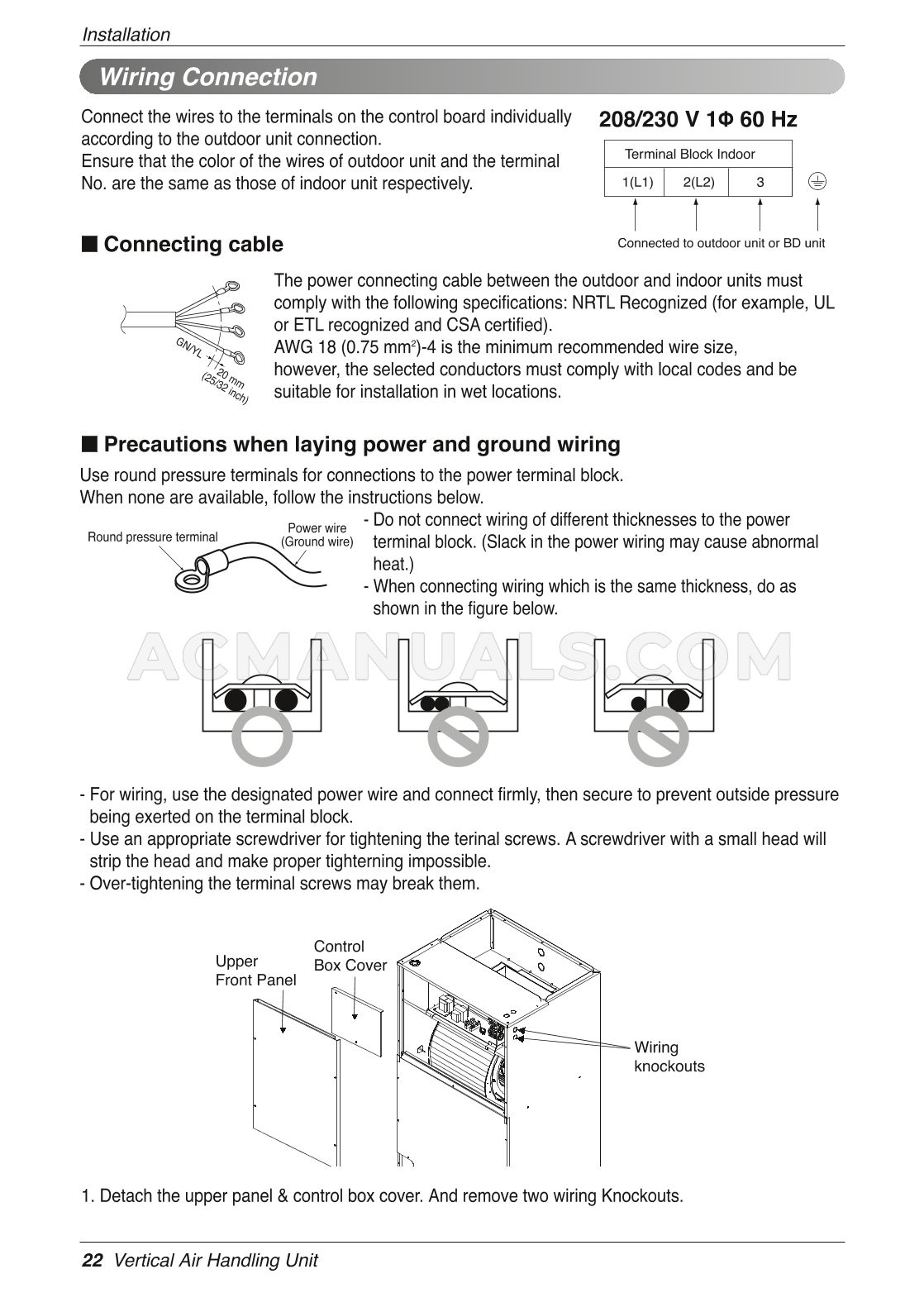 LG LVN241HV4 Installation Manual