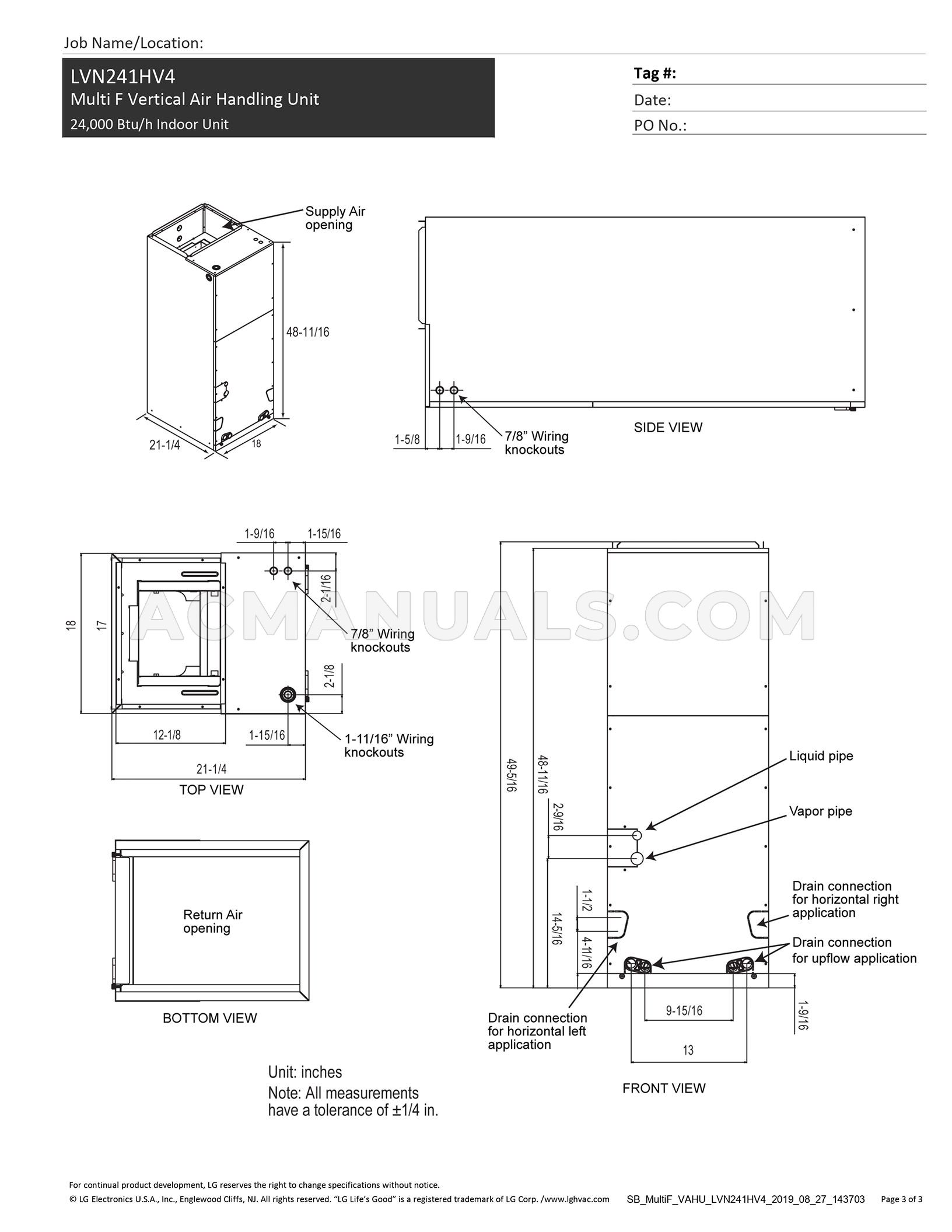 LG LVN241HV4 Submittal