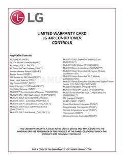 LG PDRYCB400 Specifications Sheet