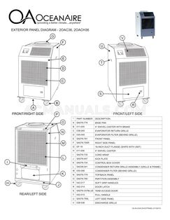 OceanAire 2OAC3612 Parts List