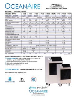 OceanAire PWC6012 Spec Sheet